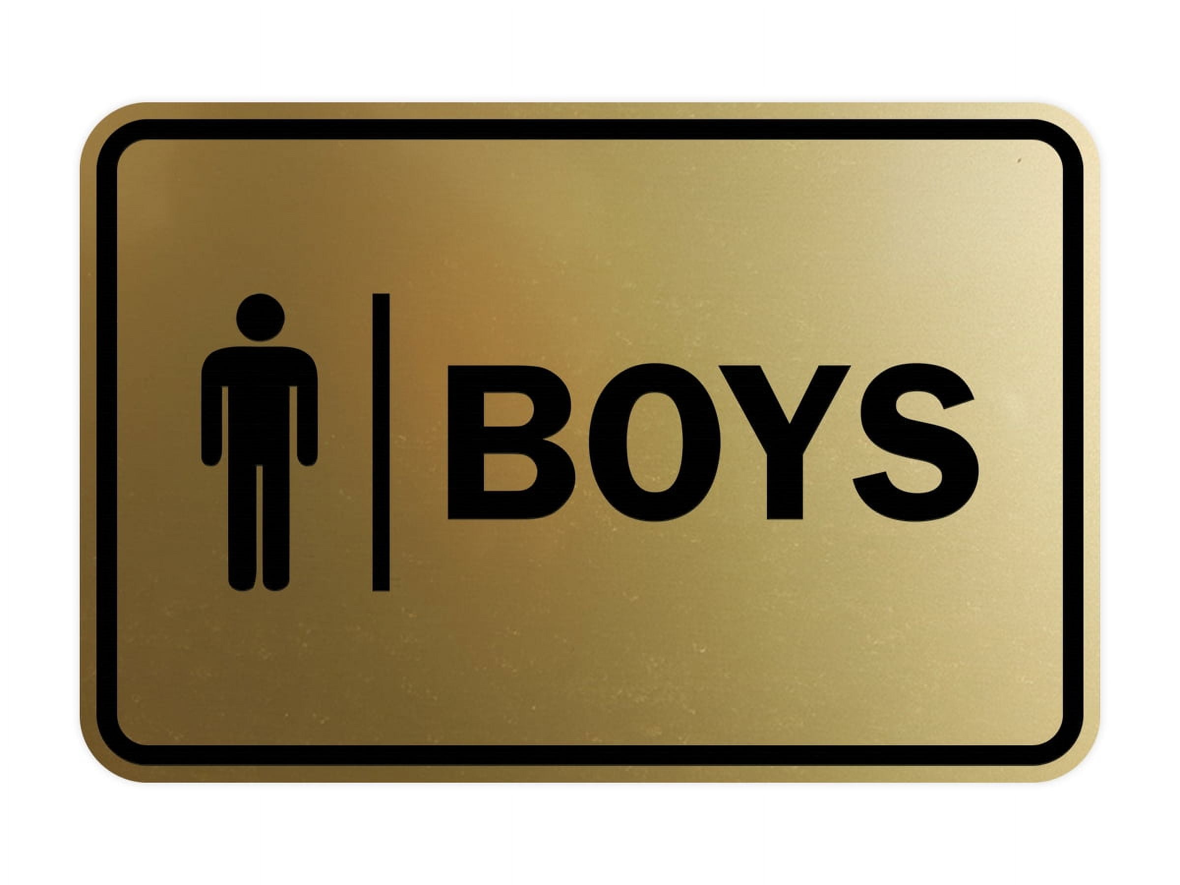 Classic Boys (male bathroom icon) Sign (Brushed Gold) - Small - Walmart.com