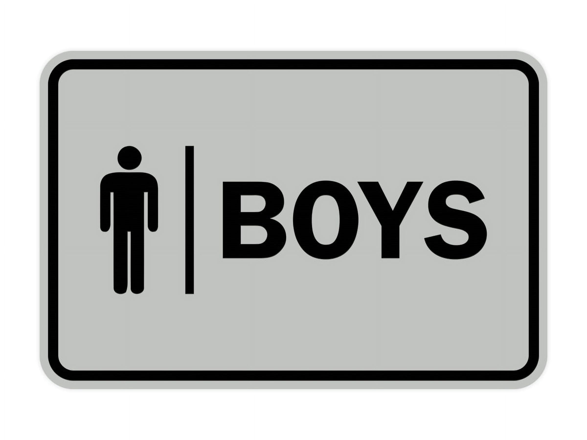 Classic Boys (male bathroom icon) Sign (Lt Gray) - Small - Walmart.com