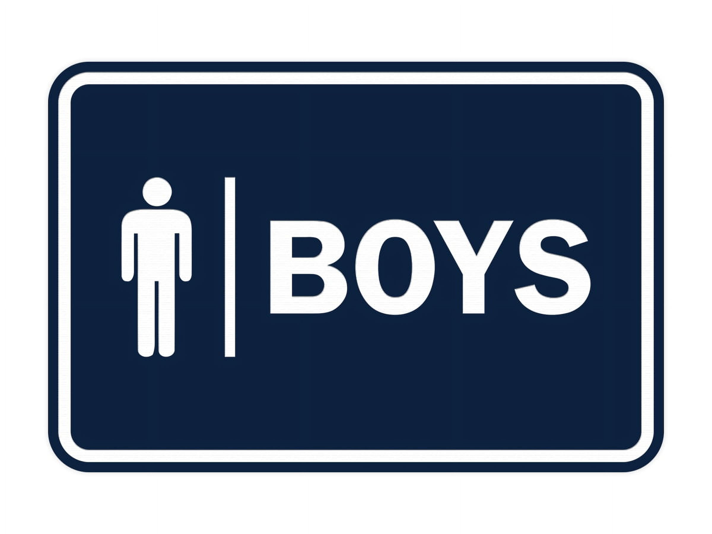 Classic Boys (male bathroom icon) Sign (Navy Blue / White) - Large ...