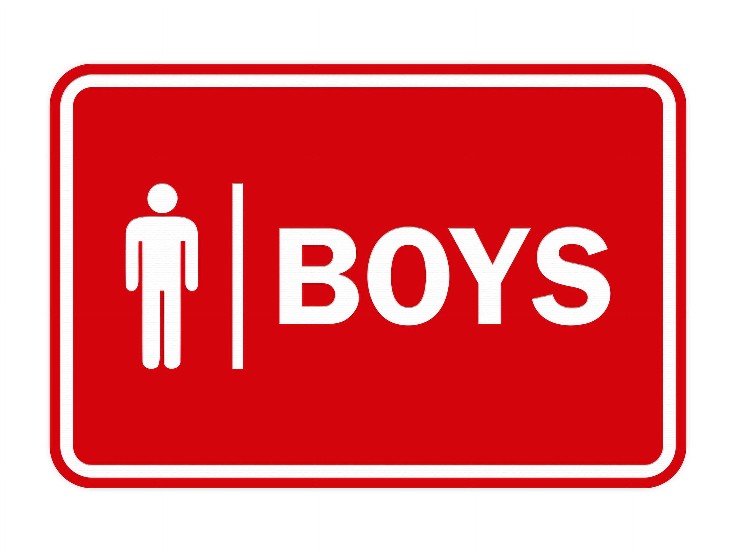 Classic Boys (male bathroom icon) Sign (Red) - Small - Walmart.com