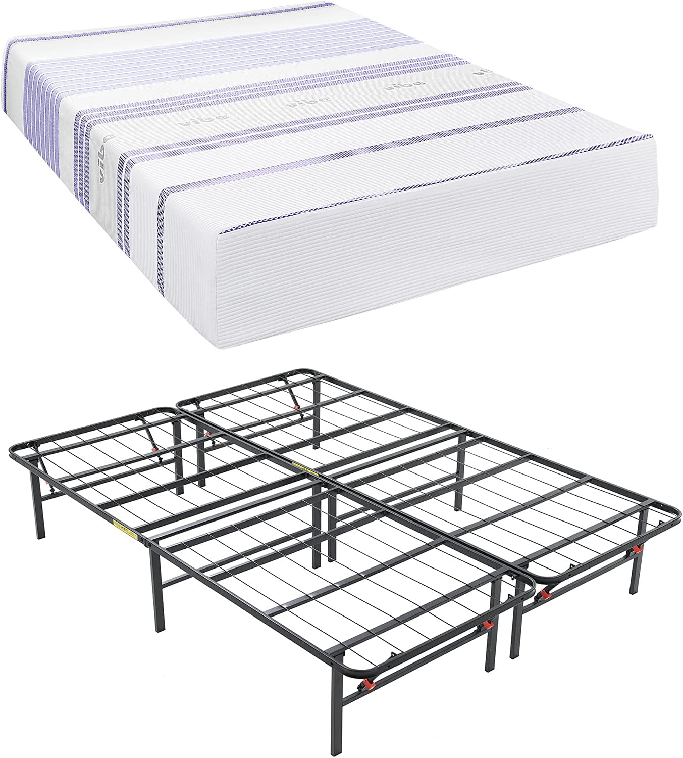 Classic Brands Vibe 12-Inch Gel Memory Foam Mattress with Hercules ...