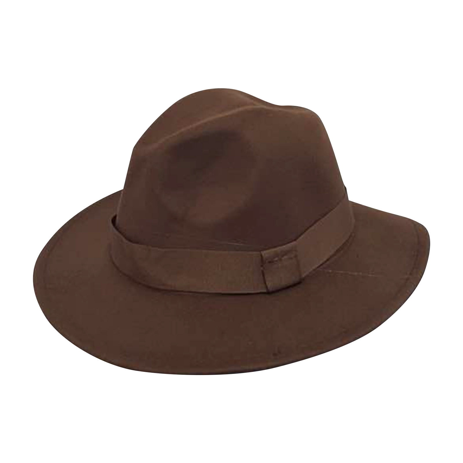 Classic Brown Fedora Hat for Men and Women, Stylish Wide Brim Design ...