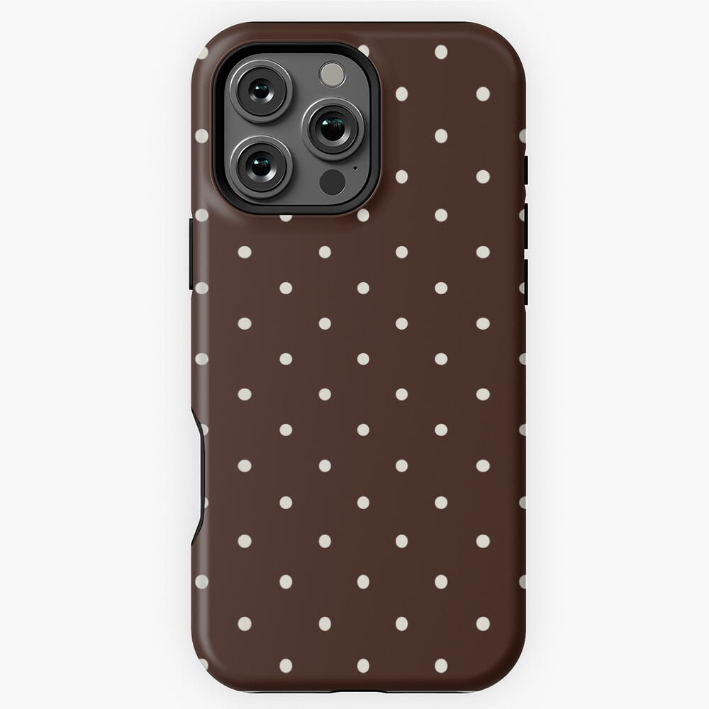 Classic Brown Light Beige Polka Dot Retro iPhone Tough Case 17 through ...