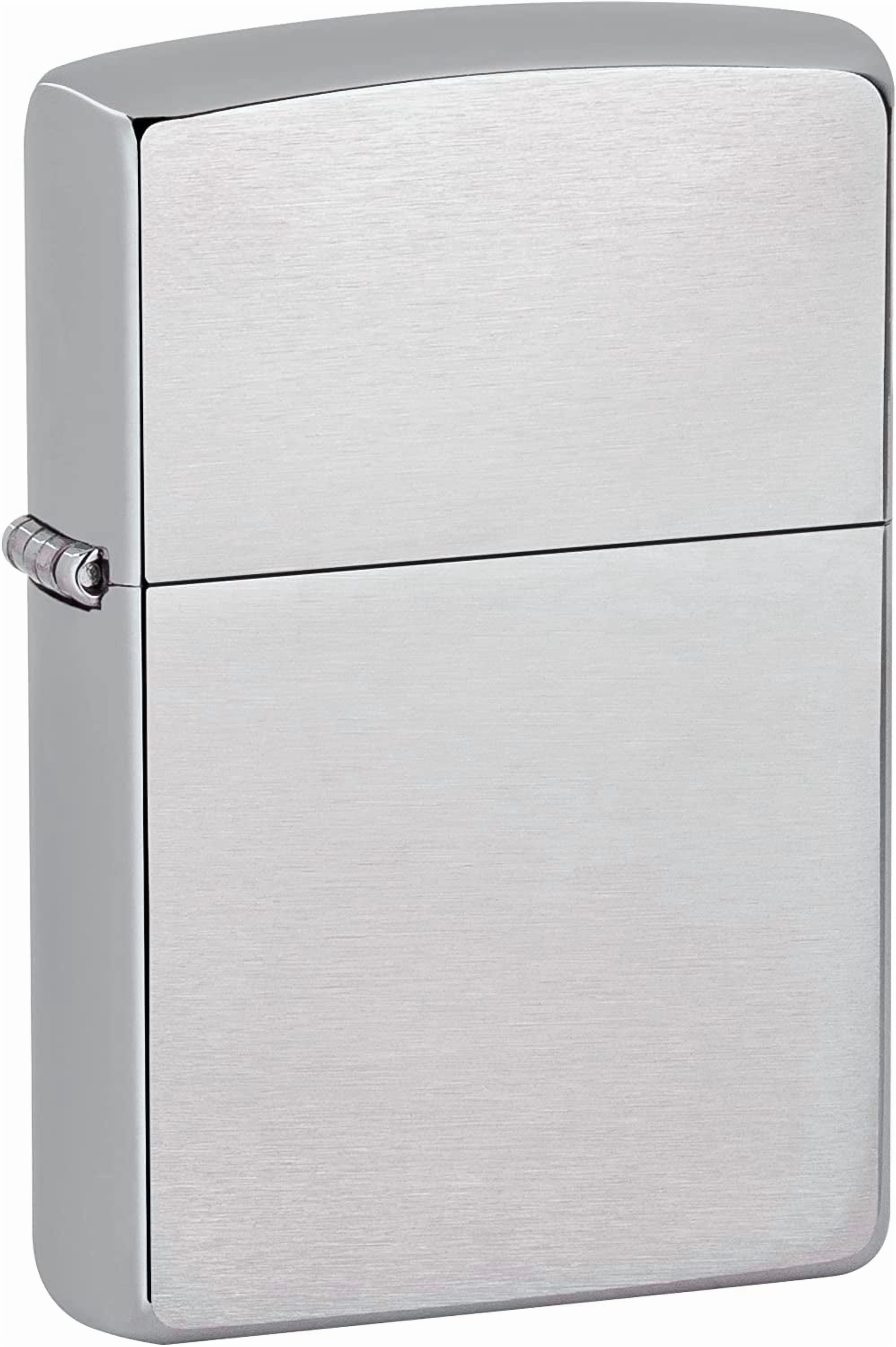 Classic Brushed Chrome Pocket Lighter - Windproof & Refillable Flip-Top ...