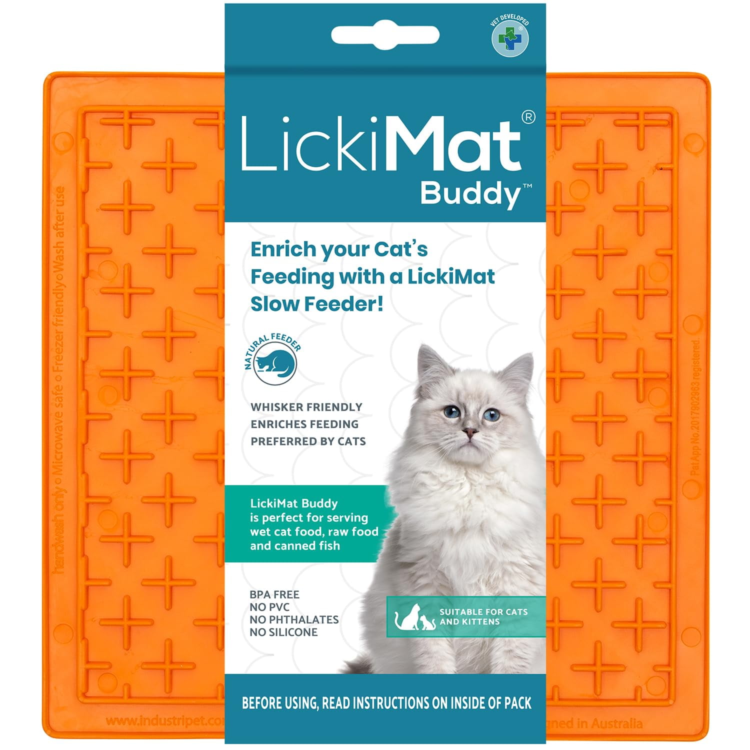 Classic Buddy, Cat Slow Feeder Lick Mat, Boredom Anxiety Reducer ...