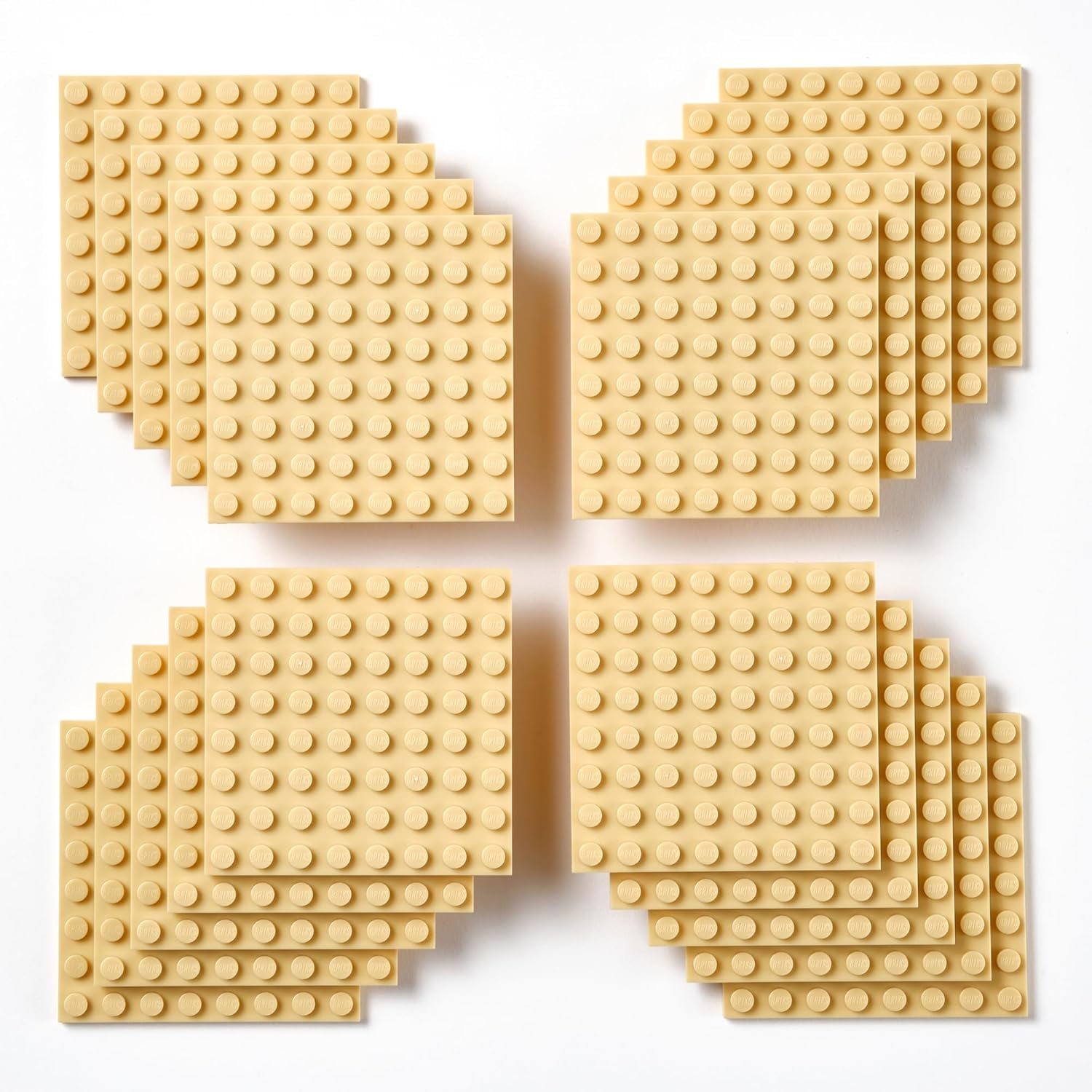 Classic Building Brick Baseplates 8x8 in Sand - 20 Pieces - Sturdy ...