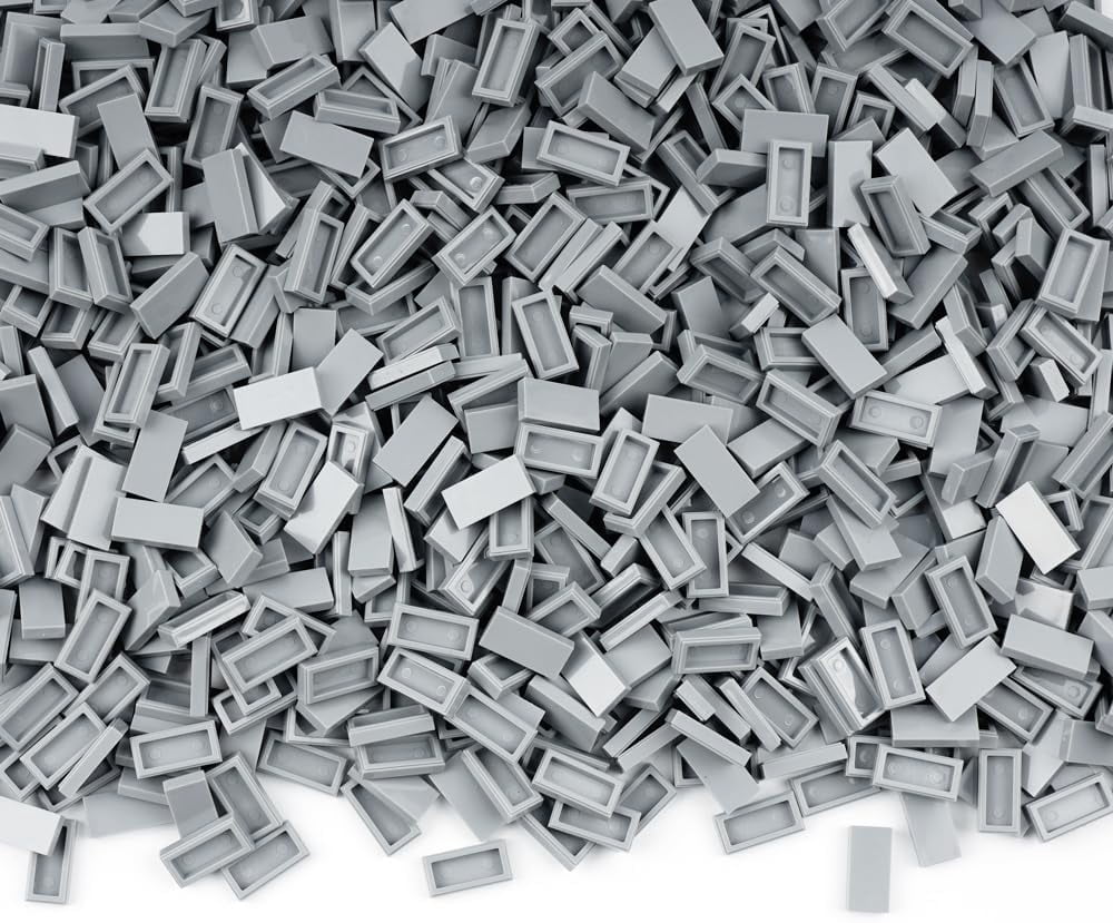 Classic Building Bricks - 1000 Pieces Tiles 1x2 Flat Basic Building ...