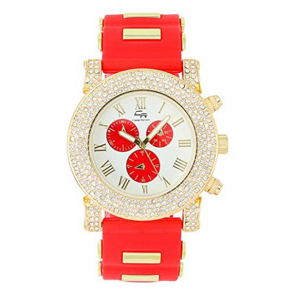 Classic Bullet Rubber Blinged Out Hip Hop Watch w/a Touch of Casual ...
