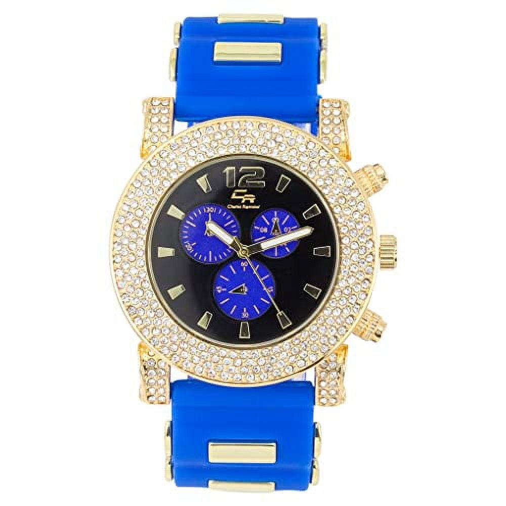 Classic Bullet Rubber Blinged Out Hip Hop Watch w/a Touch of Casual ...