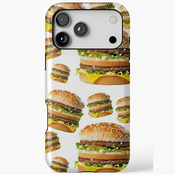 Classic Burger Parody Fast Food Art Phone Case Compatible iPhone 17 ...
