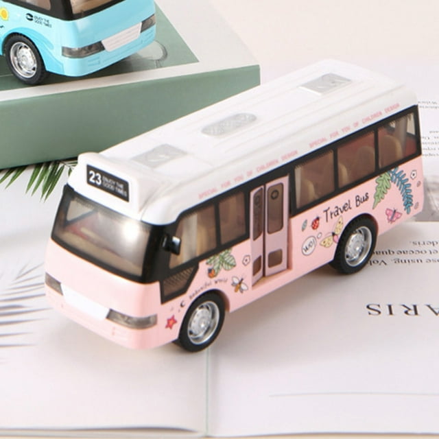 Classic Bus Model Toy Car Mini School Bus Toy Simulated Pull Back Cars ...