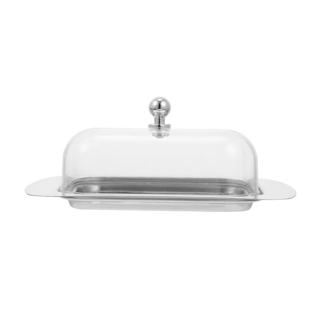 Classic Butter Dish with Lid Stainless Steel Butter Keeper Box Covered ...