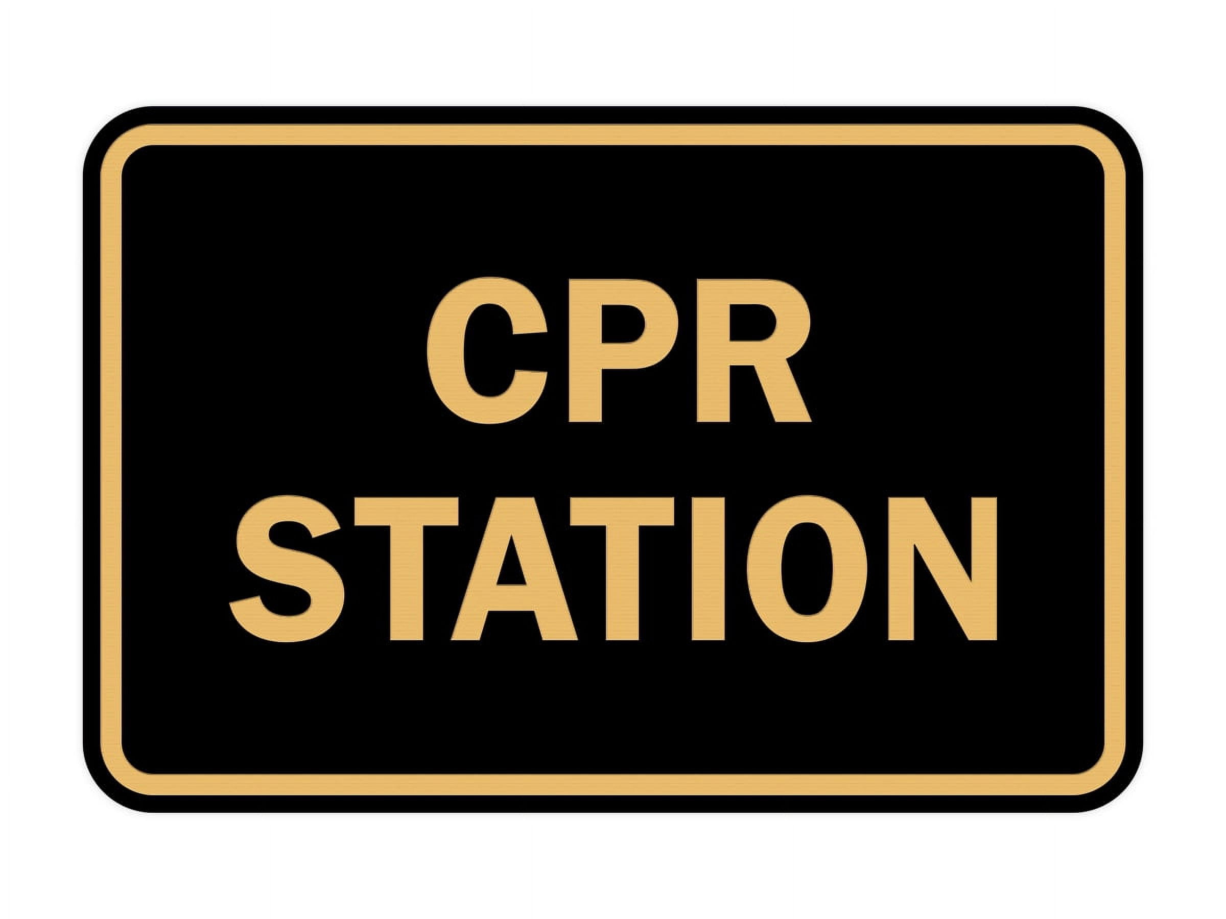 Classic CPR Station Sign (Black Gold) - Large - Walmart.com