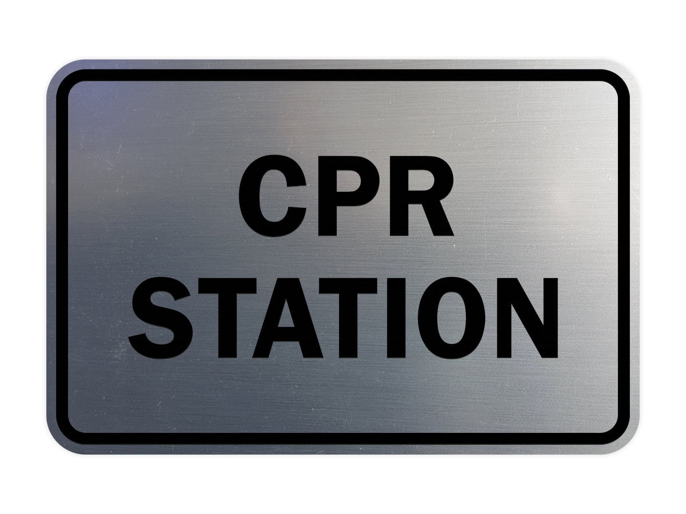 Classic CPR Station Sign (Brushed Silver) - Large - Walmart.com