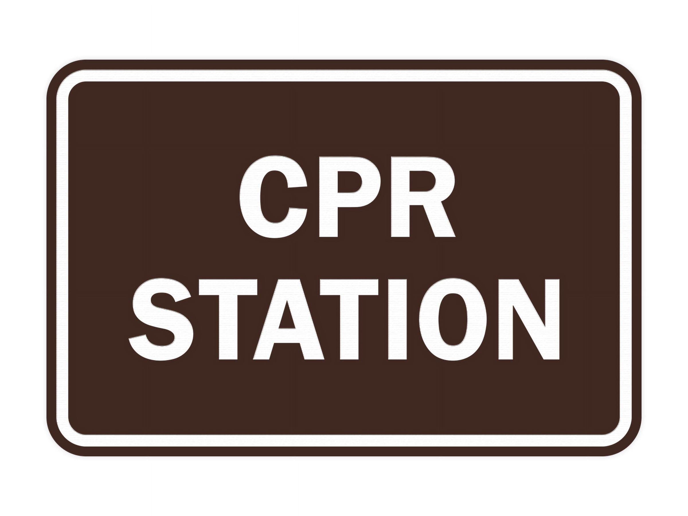 Classic CPR Station Sign (Dark Brown) - Medium - Walmart.com