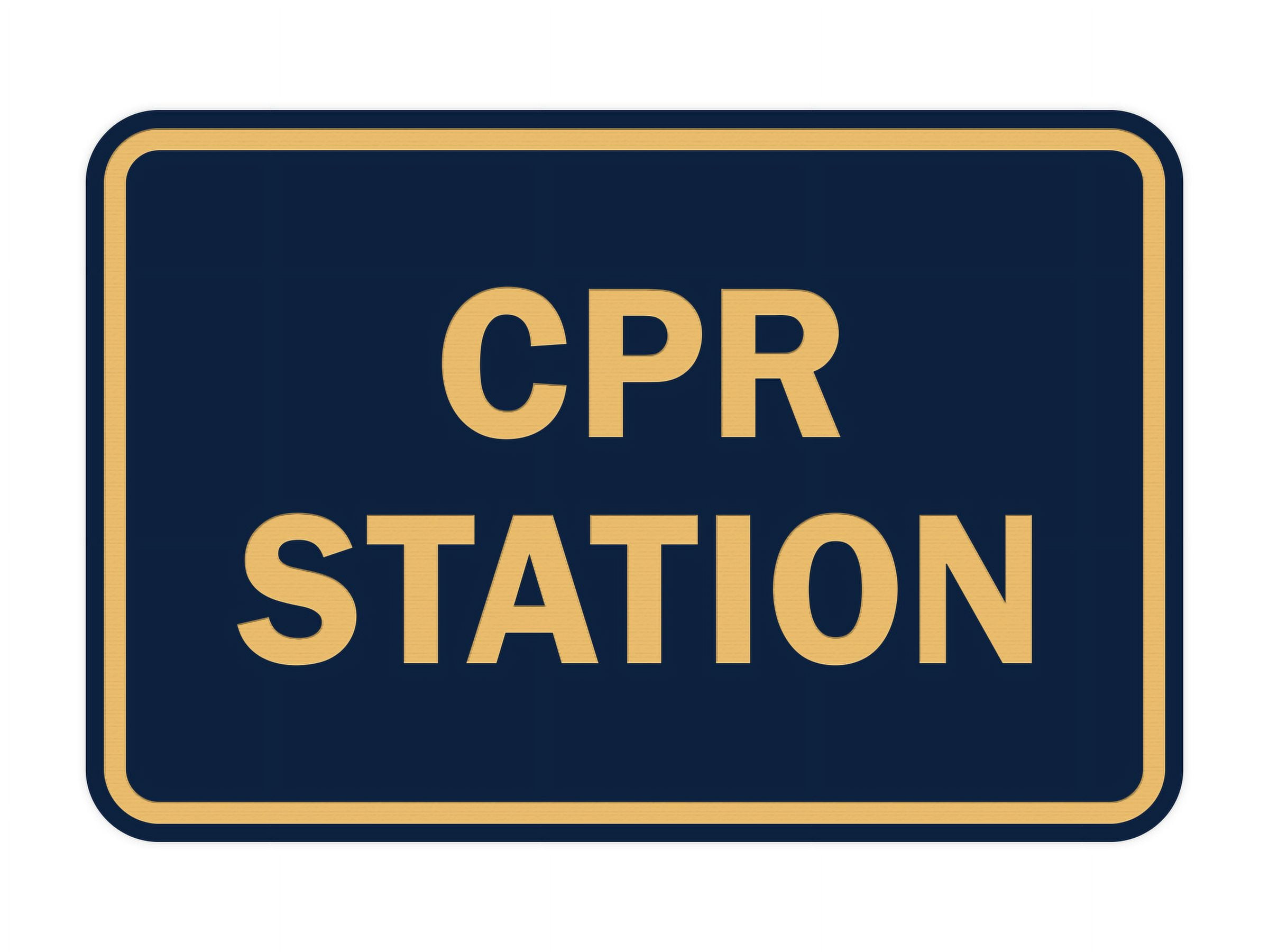 Classic CPR Station Sign (Navy Blue/Gold) - Small - Walmart.com