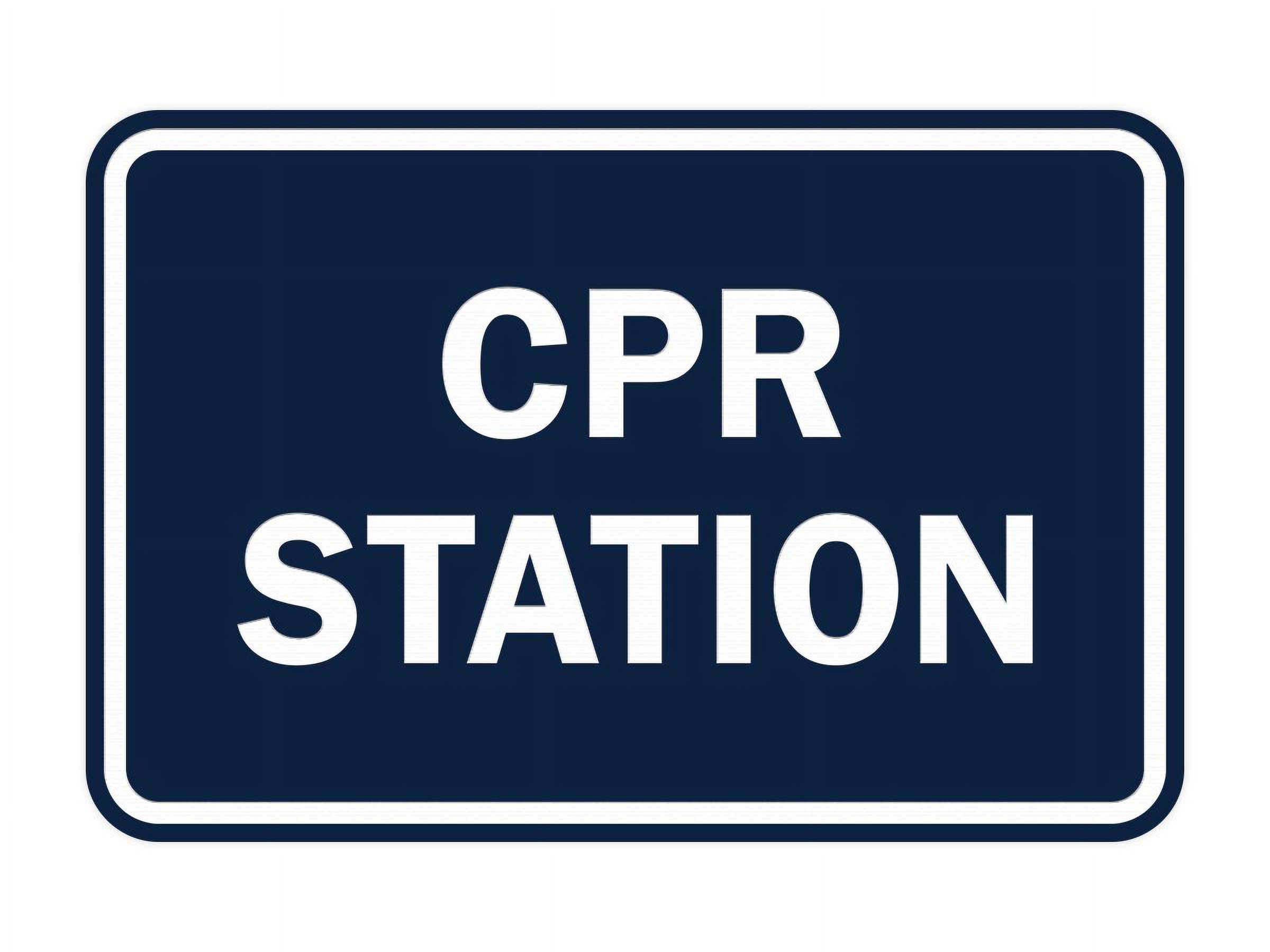 Classic CPR Station Sign (Navy Blue / White) - Large - Walmart.com