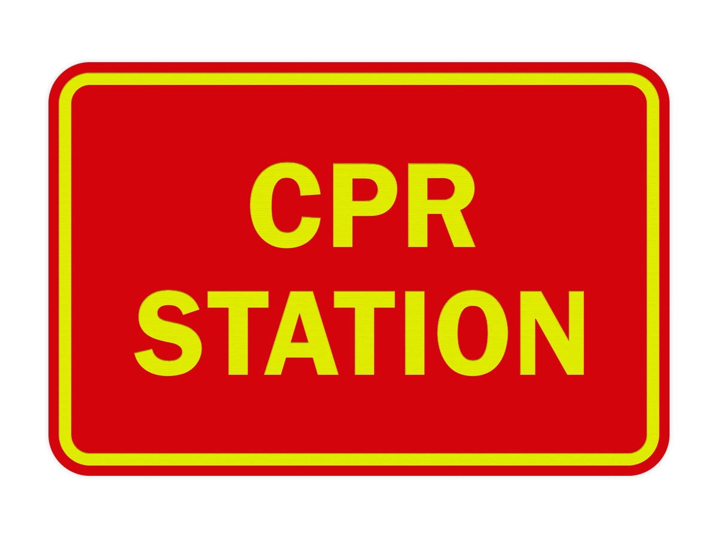 Classic CPR Station Sign (Red/Yellow) - Large - Walmart.com