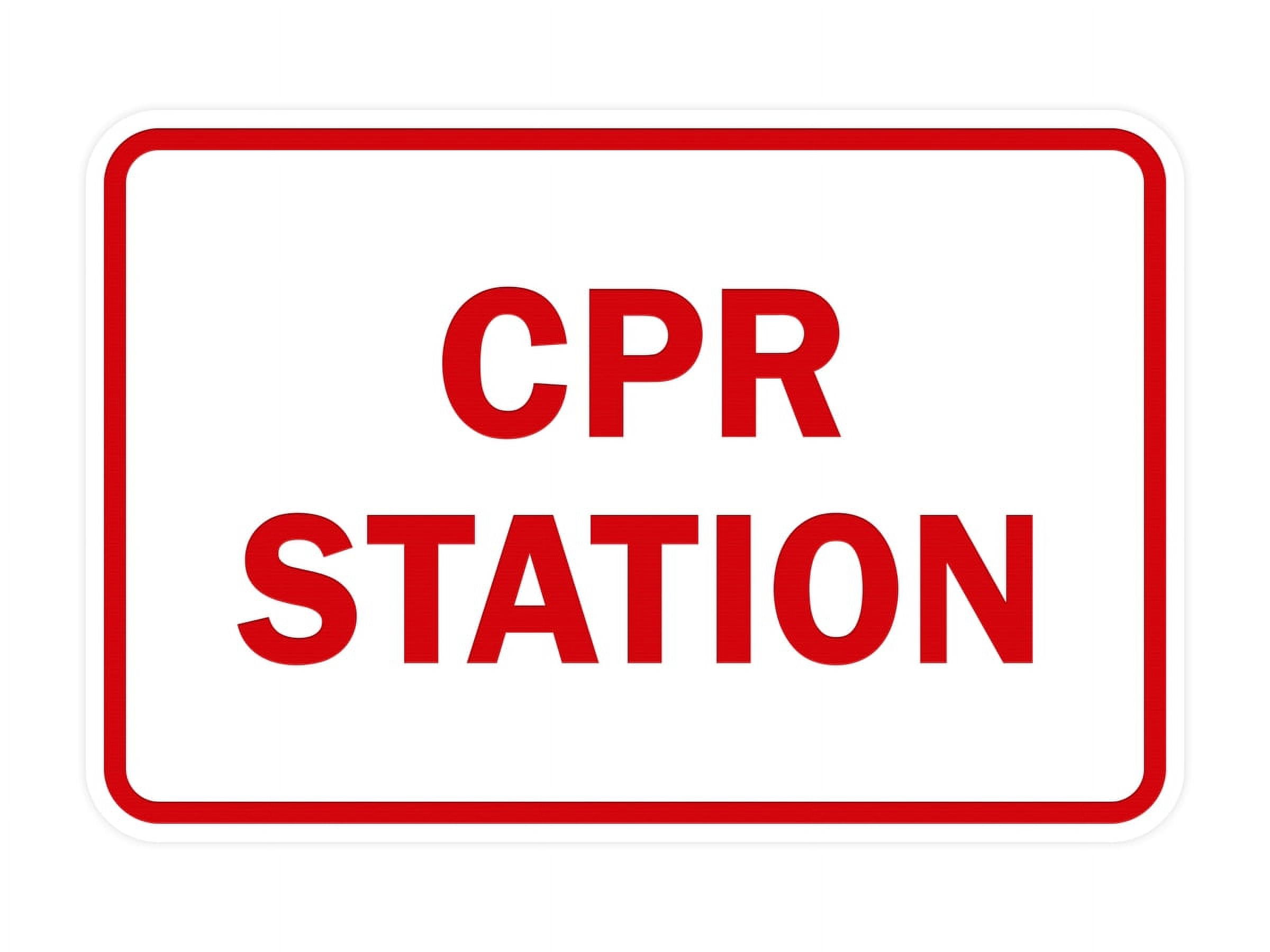 Classic CPR Station Sign (White/Red) - Large - Walmart.com