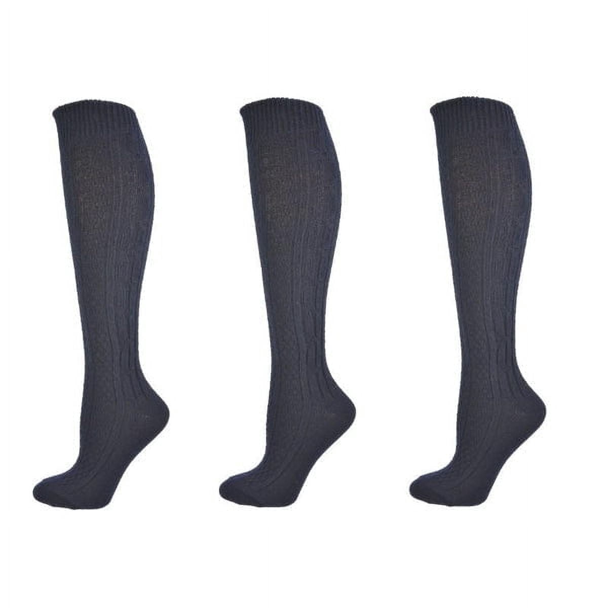 Sierra Socks Classic Cable Knit Acrylic Knee High Socks, Pack of 3, for ...