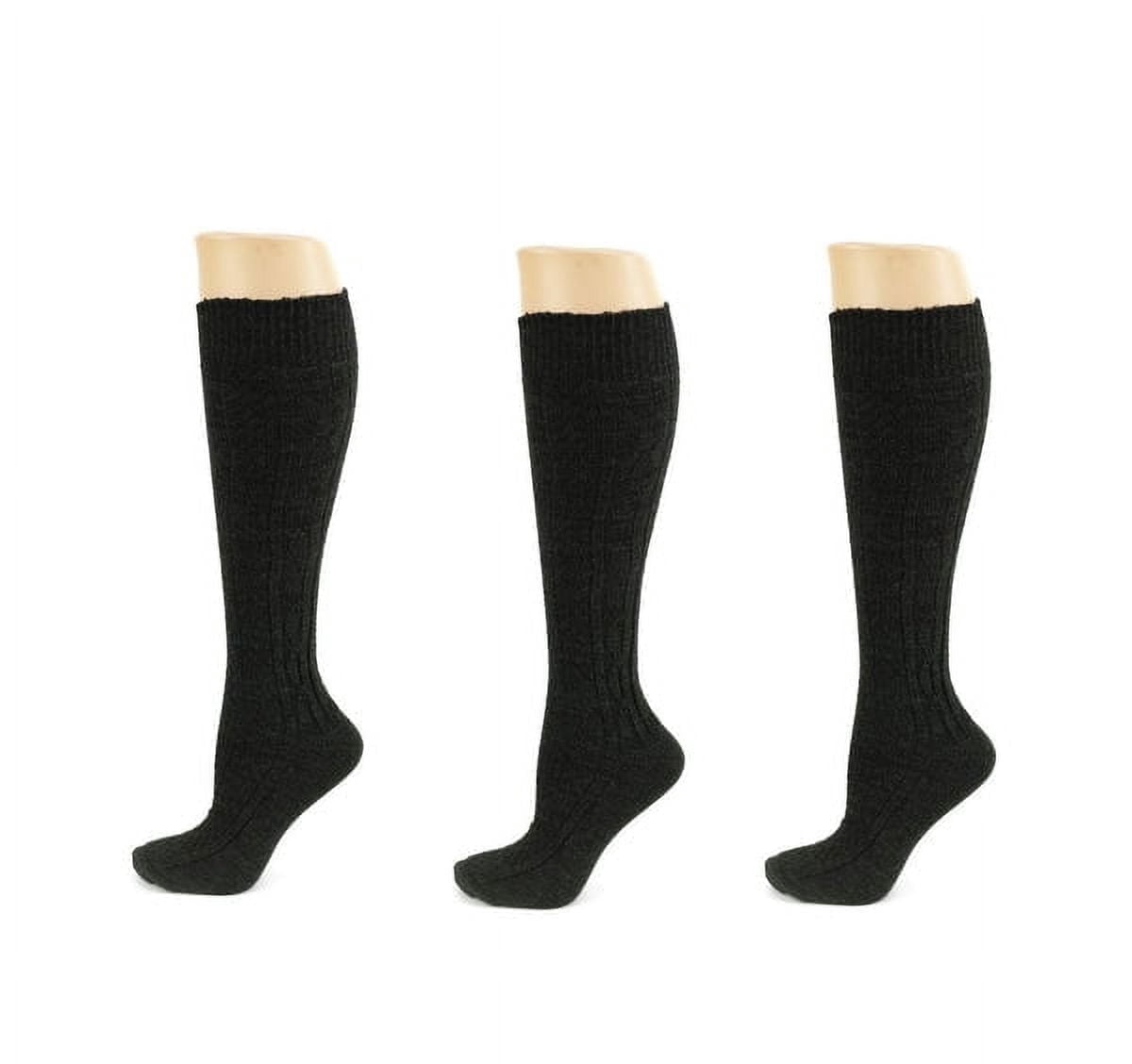 Sierra Socks Classic Cable Knit Acrylic Knee High Socks, Pack of 3, for ...