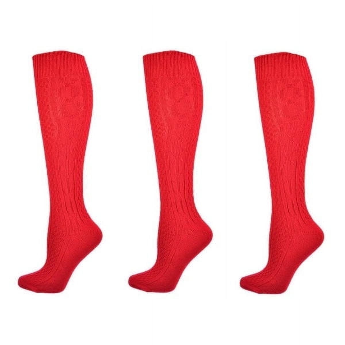 Sierra Socks Classic Cable Knit Acrylic Knee High Socks,Pack of 3,for ...