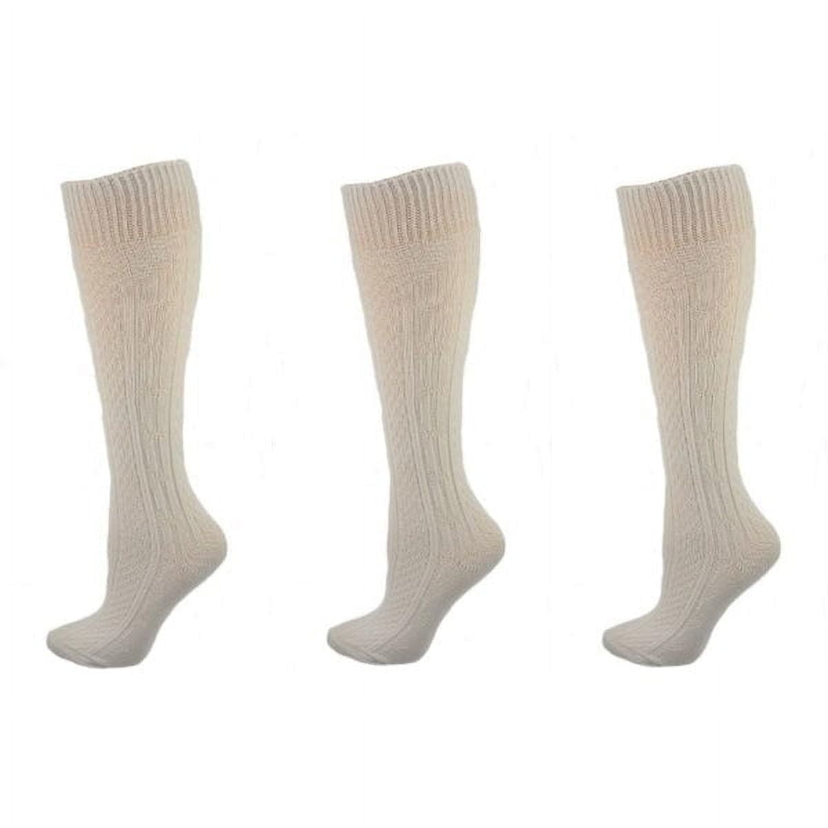 Sierra Socks Classic Cable Knit Acrylic Knee High Socks,Pack of 3, for ...