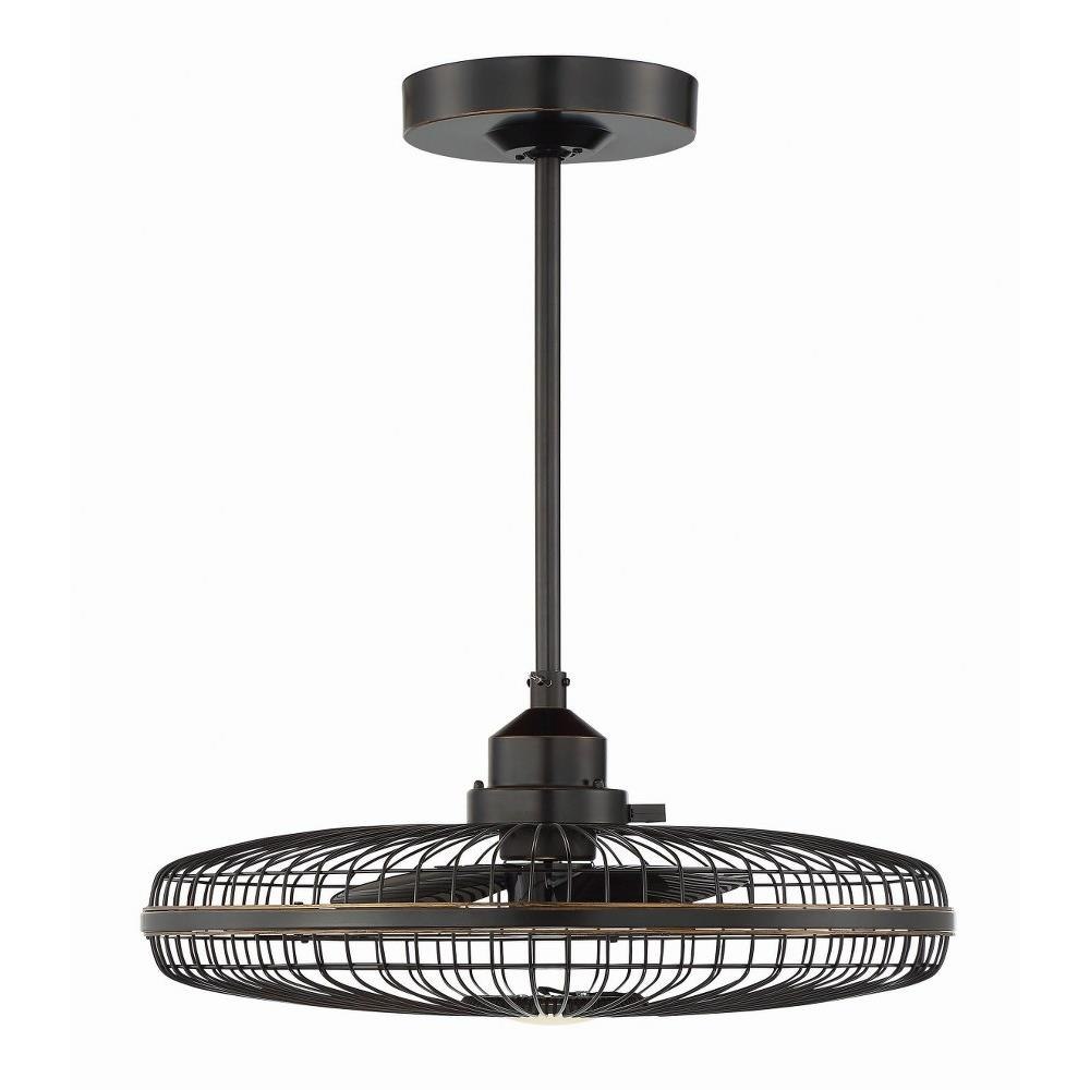 Classic Cage Frame 3-Blade Ceil with Gold Metal Blades 26 inches W X 8. ...