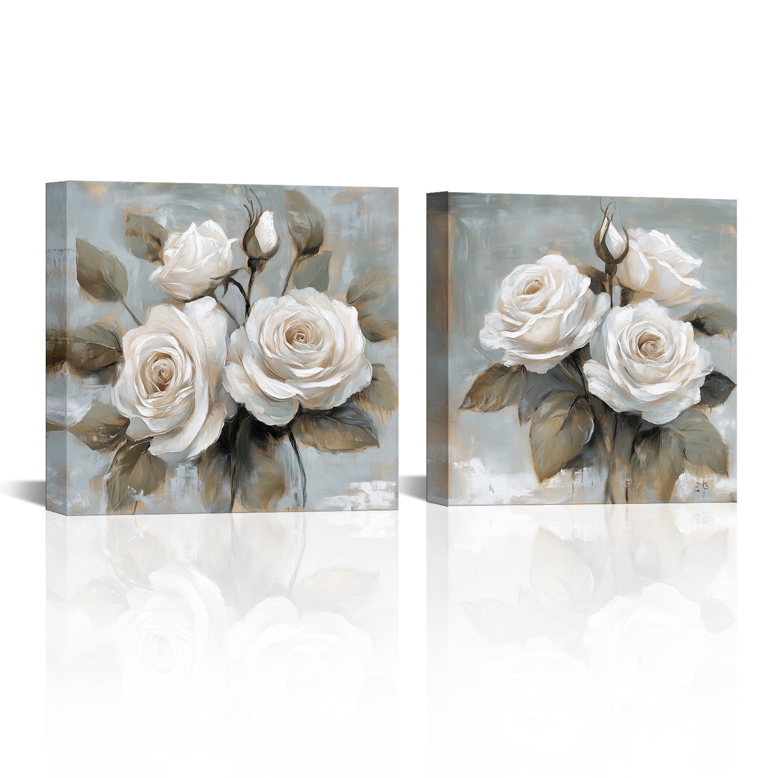 Classic Camellia Oil Painting Framed Wall Art Visual Art Decor 12"x12 ...