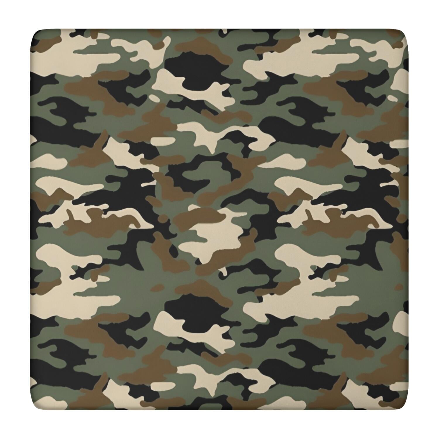 Classic Camo Green Brown Pattern Square Fitted Tablecloth with Elastic ...
