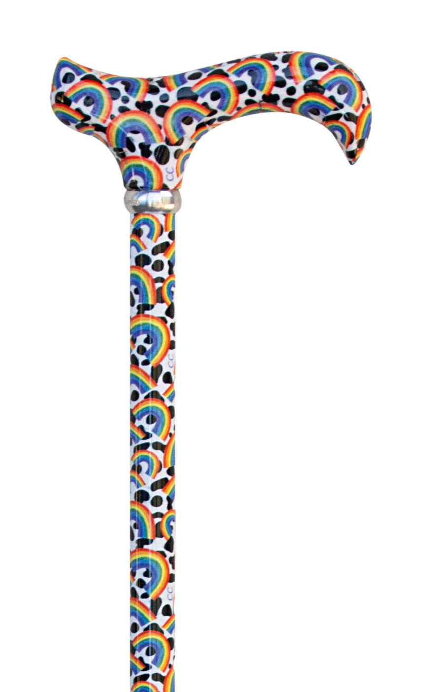 Classic Canes Aluminium Black and White Adjustable Fashionable Rainbows ...