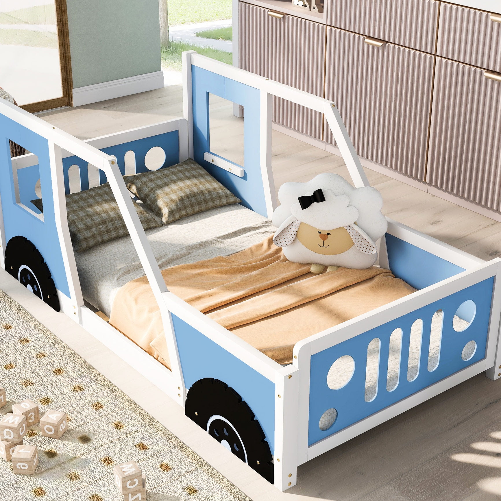 Classic Car Bed Design - Twin Size for Bedroom Aesthetic - Walmart.com