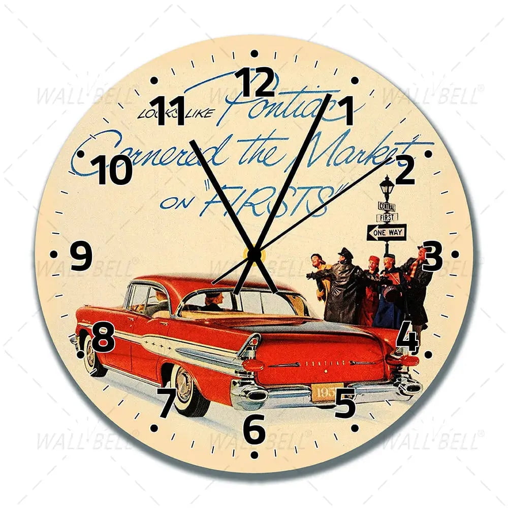 Classic Car Clocks American Gasoline Garage Decor Beer Bar Wall Clock ...
