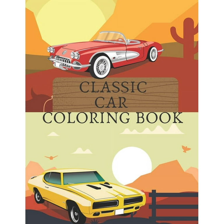classic car coloring book for adults