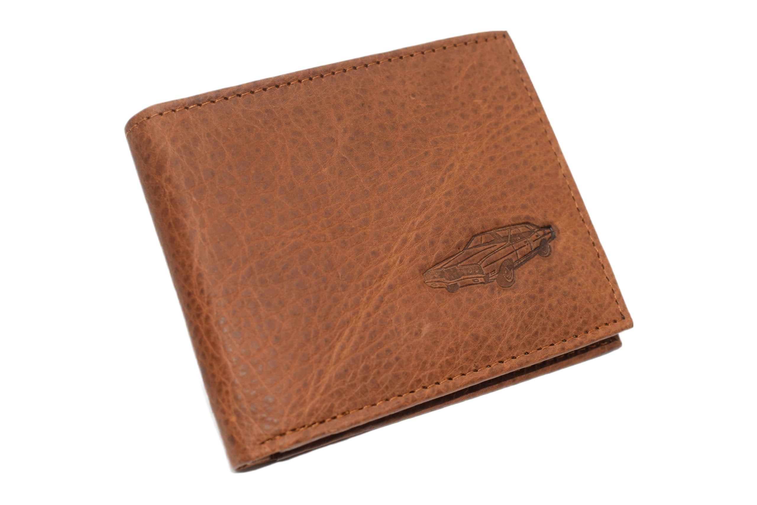 Classic Car RFID Blocking Men's Bifold Trifold Genuine Leather Wallet ...