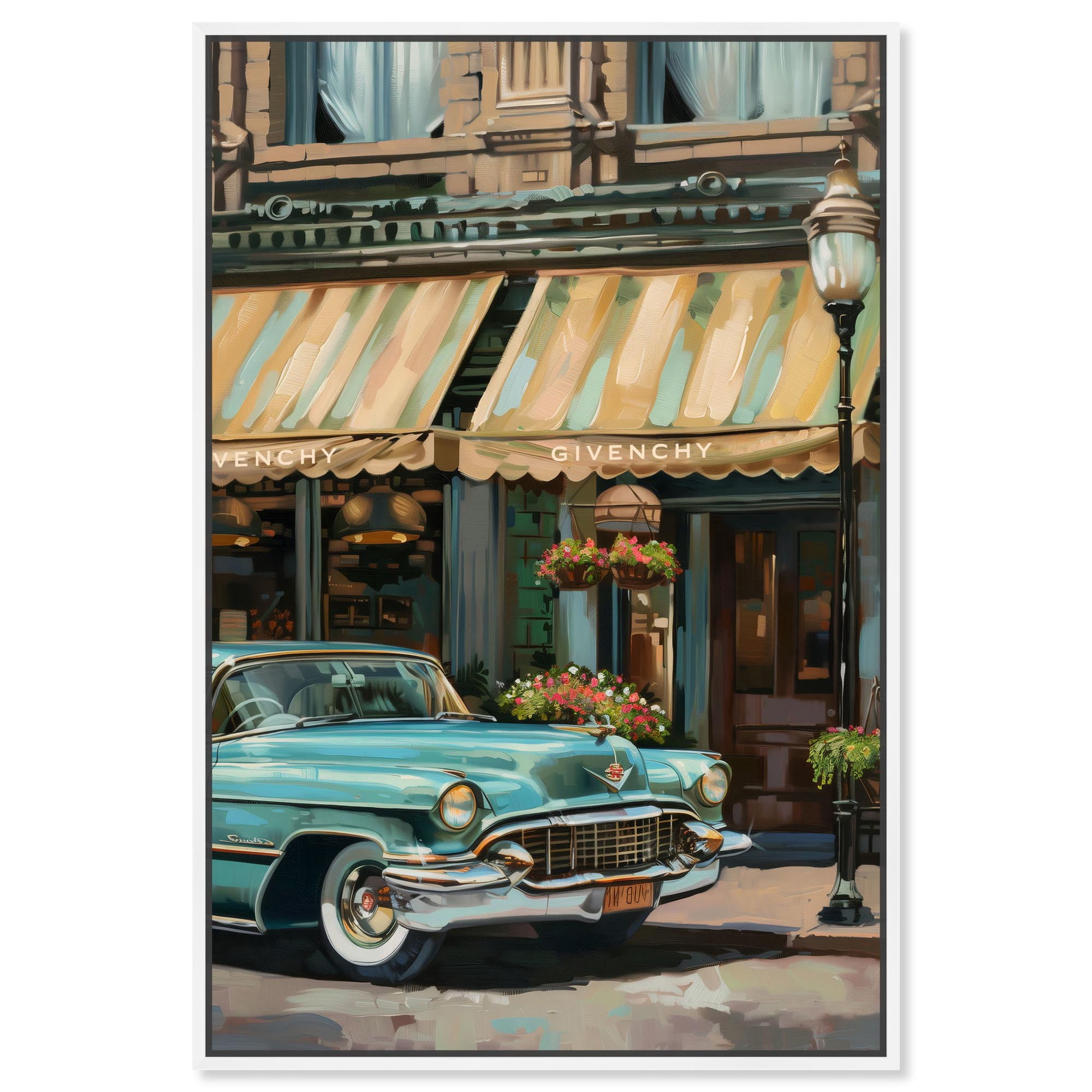 Classic Car Store Visit II Canvas Fashion Art Prints by Art Remedy ...