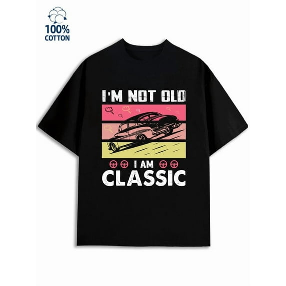 Classic Car Tee men funny humor 180G 100% Cotton black funny humor wife ...