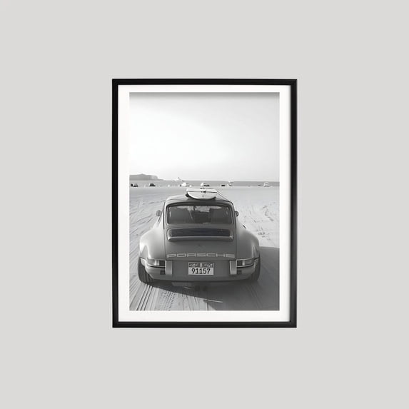 Classic Car at the Beach Black and White Photography Surf Lifestyle ...