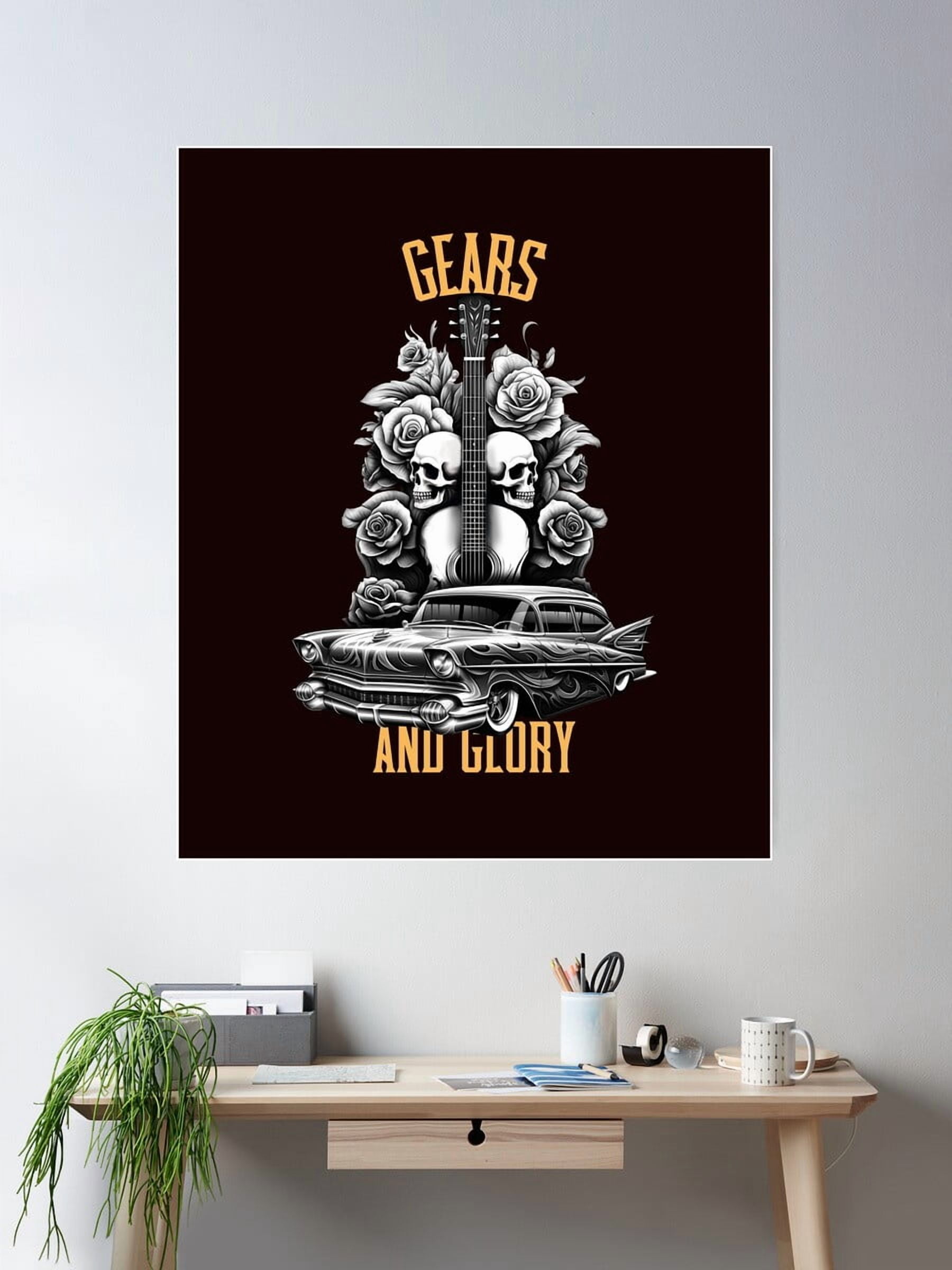 Classic Cars Gears And Glory! Poster Wall Art Modern Wall Decor For ...