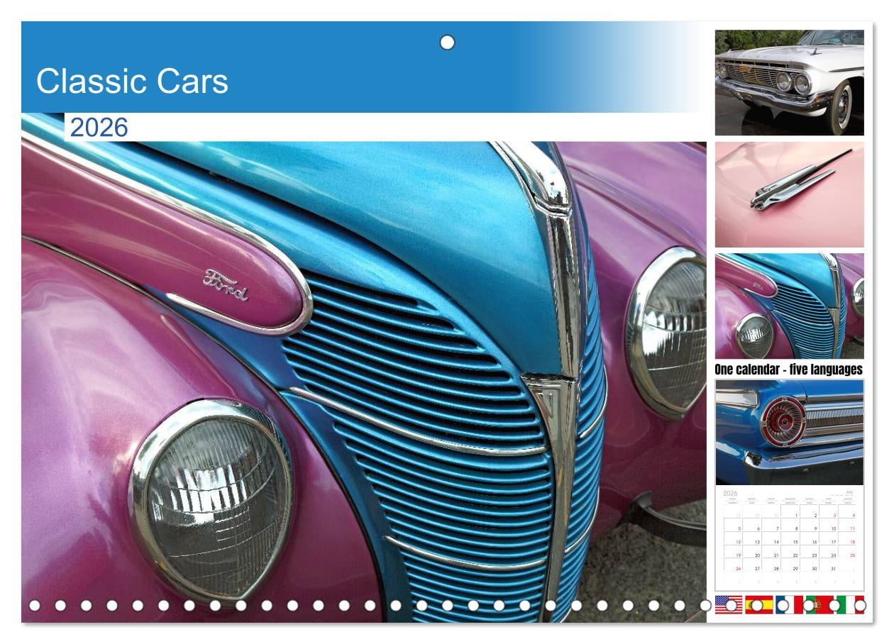 Classic Cars (Monthly Wall Calendar 2026 16.5 x 23.4 (open)), CALVENDO ...