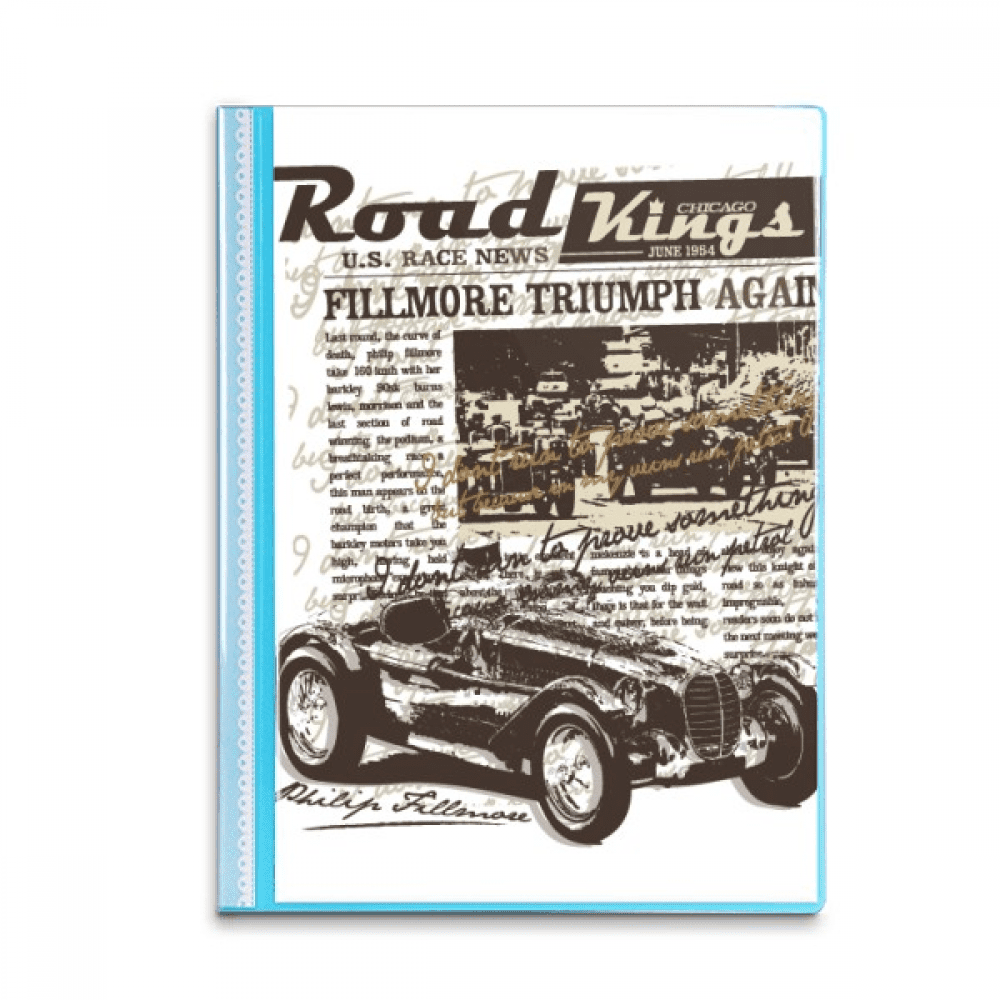 Classic Cars Newspaper Pattern Illustration Book Sheet Protectors ...