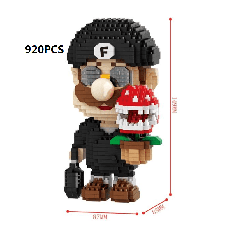 Classic Cartoon Anime Nano Blocks (Model A), Dinosaur Mario Building ...