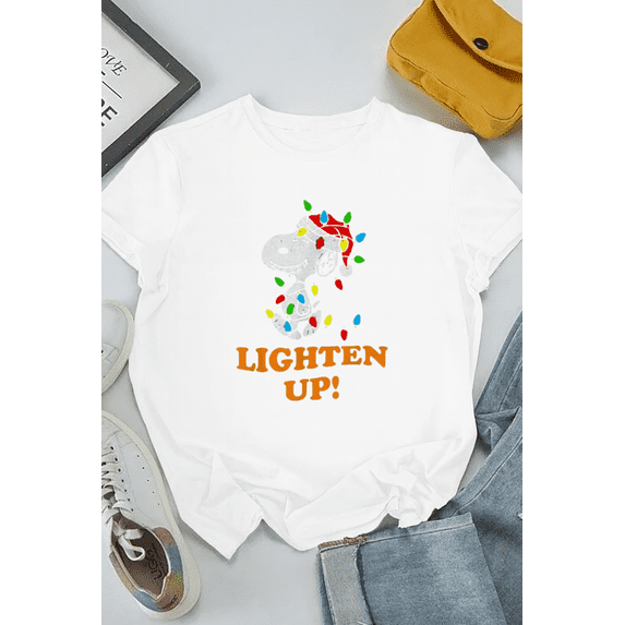 Classic Cartoon Dog Lighten Up Christmas Holiday Funny up to Size 5XL ...