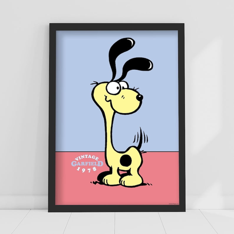 Classic Cartoon Dog Wall Art Poster Featuring Odie Character Vintage ...