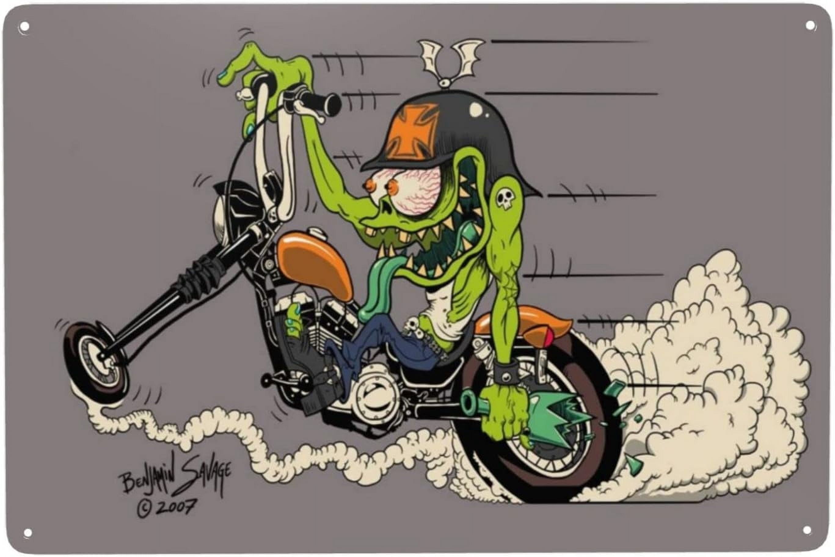 Classic Cartoon Rat Metal Tin Signs Motorcycle Car Iron Poster Plaque ...