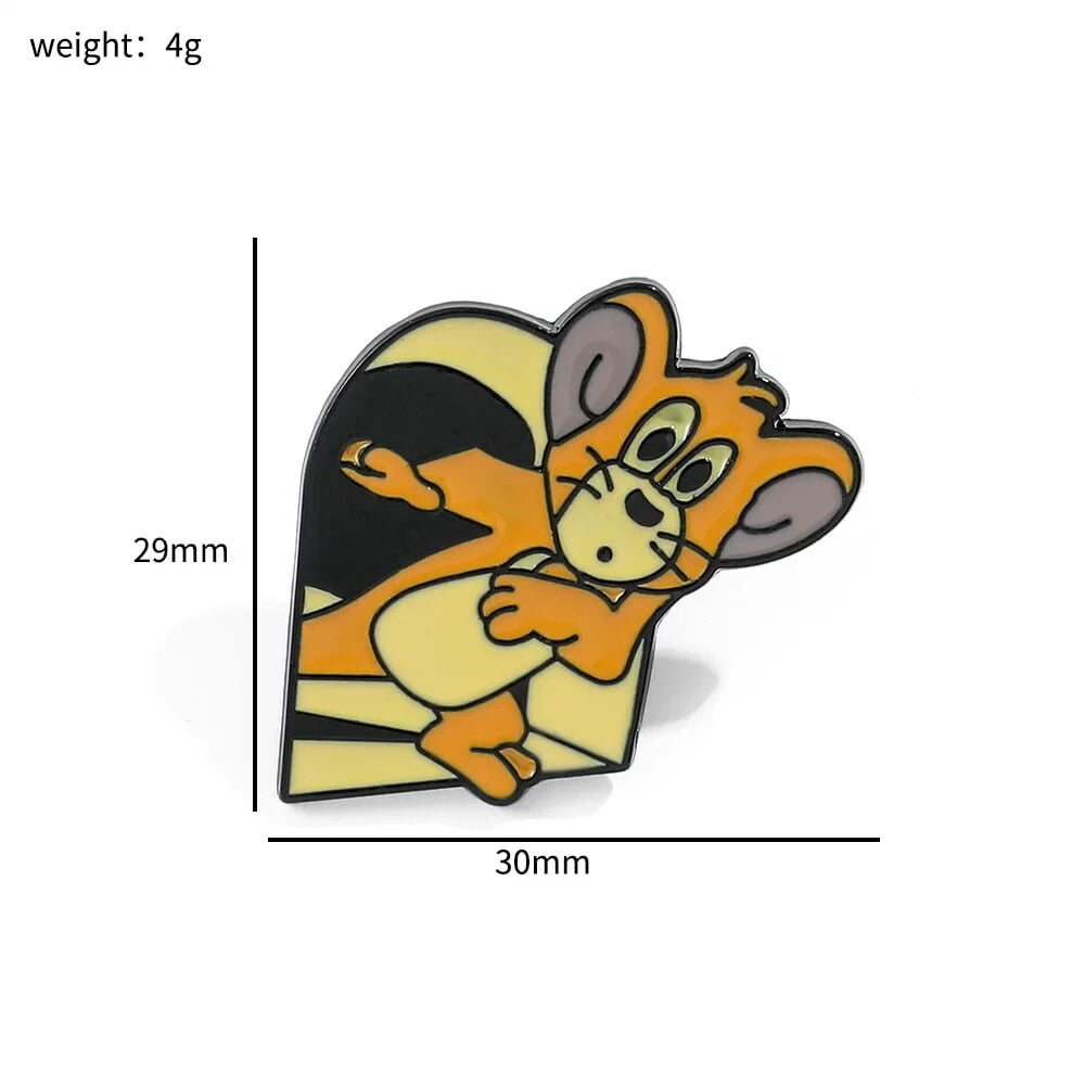 Classic Cartoon Tom and Jerry Series Enamel Pins Lovely Cat and Mouse ...