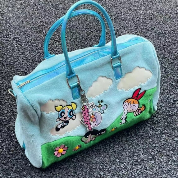 Classic Cartoon Tote Bag 】 Plush embroidered large-capacity handbag ...