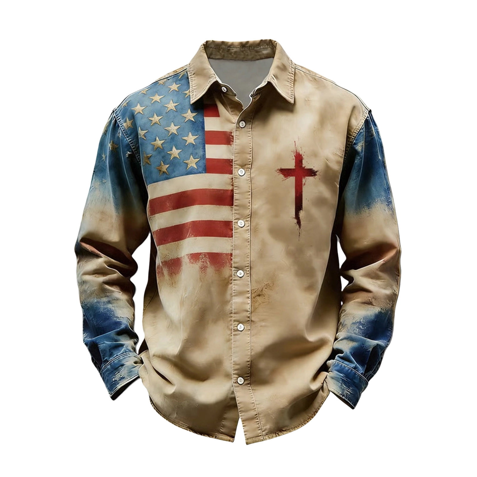 Classic Casual Shirt Long Sleeve Button Down Collar Solid Color Formal ...