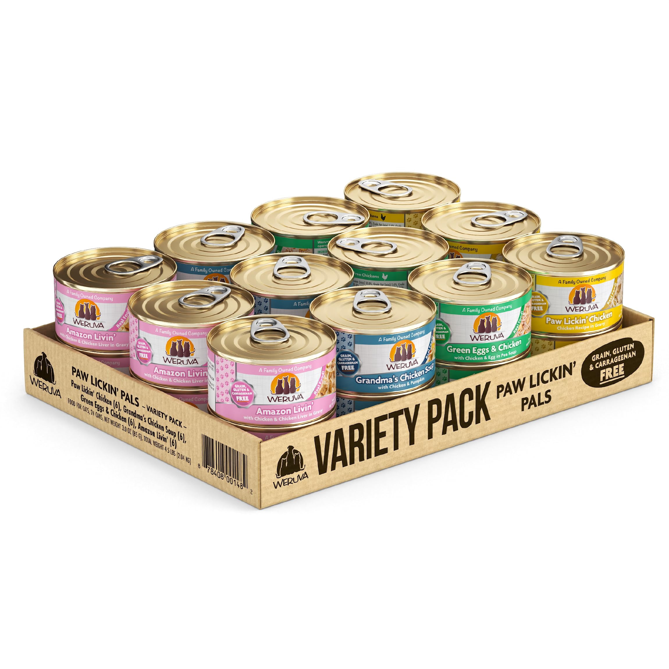 Classic Cat Food, Variety Pack, Paw Lickin' Pals Wet Cat Food, 3Oz Cans ...