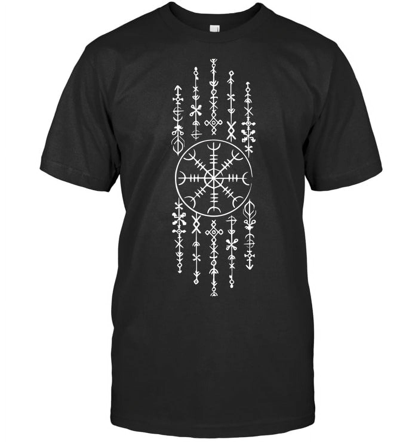 Classic Celtic Rune Vikings Aegishjalmur The Helm Of Awe Viking T Shirt ...